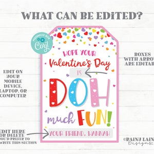 Valentine's Day Doh Much Fun, Valentine Tag Play Dough Preschool ...