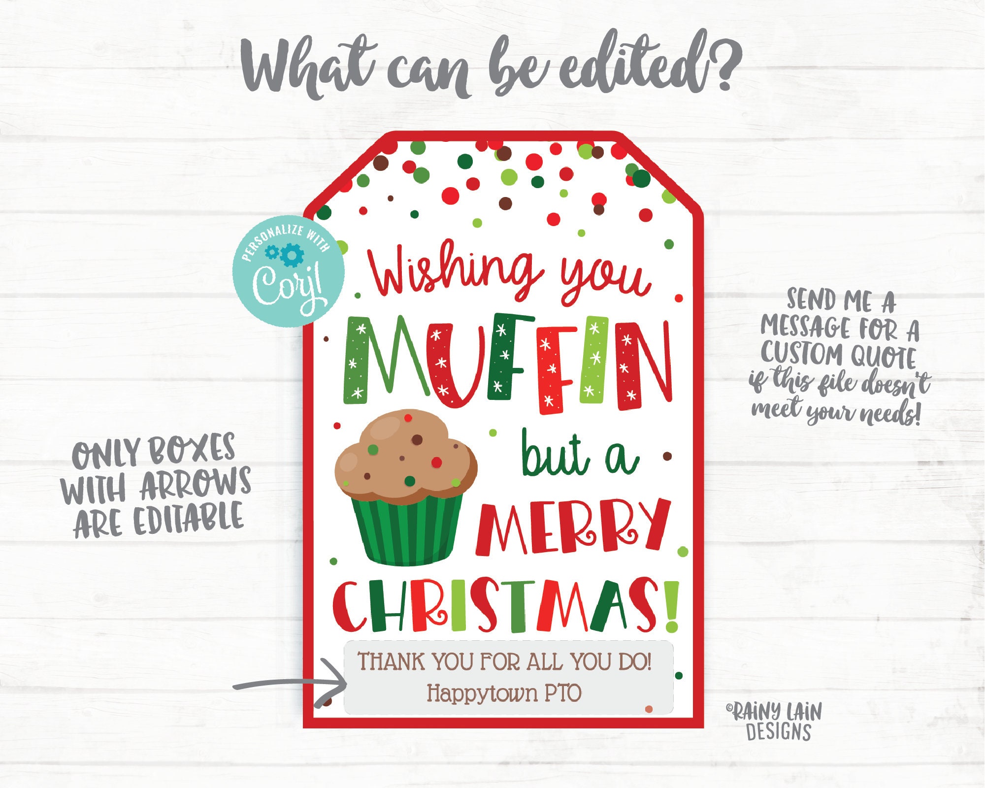 Wishing You Muffin but a Merry Christmas Tags Christmas Gift Tag ...