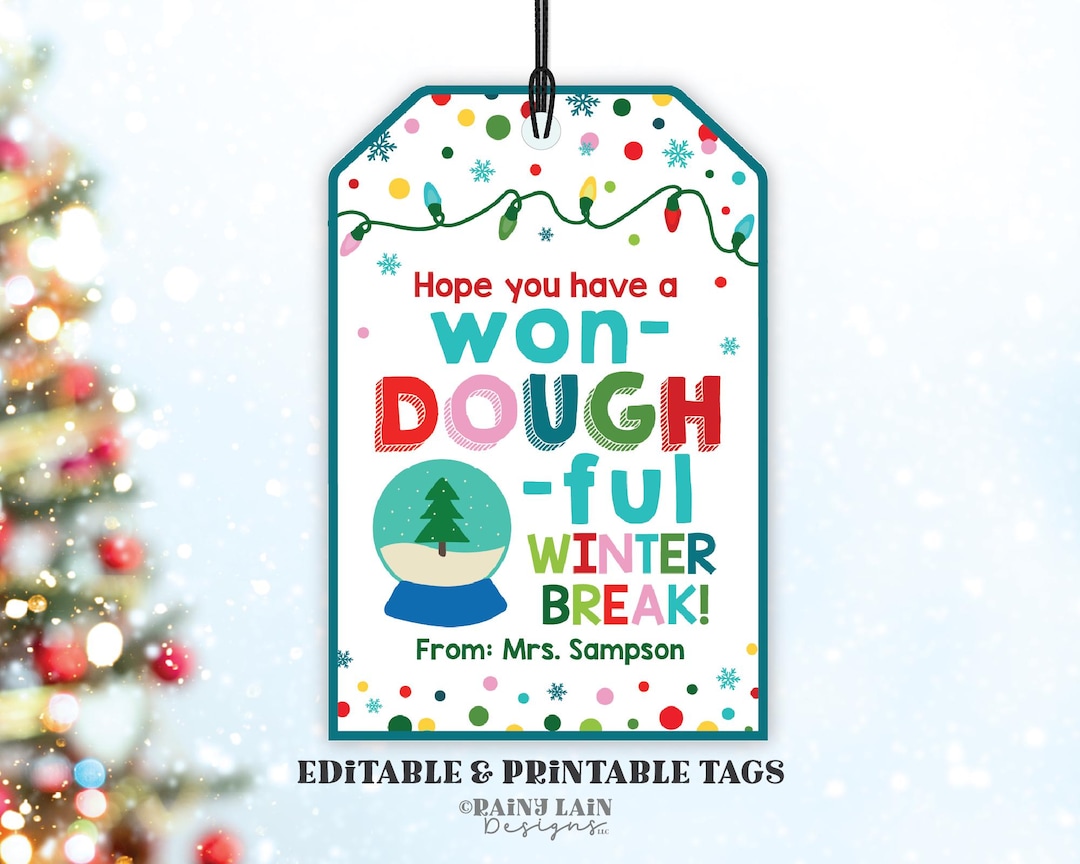 Won-dough-ful Winter Break Tag Play Dough Gift Christmas Holiday ...