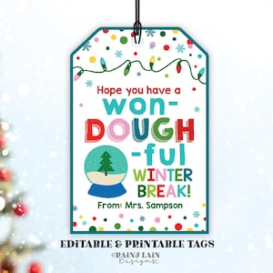 Won-dough-ful Winter Break Tag Play Dough Gift Christmas Holiday ...