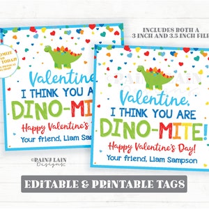 Dino-mite Valentine Tag, Dinosaur Egg, Dinomite Friend Dino Gift ...
