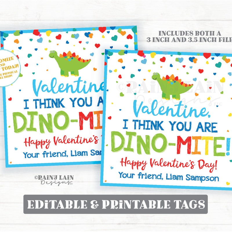 Dinosaur Valentine - Etsy