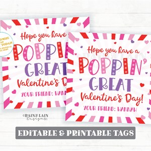 Poppin Great Valentines Day Tag, Pop Bracelet Gift, Popping Valentine ...