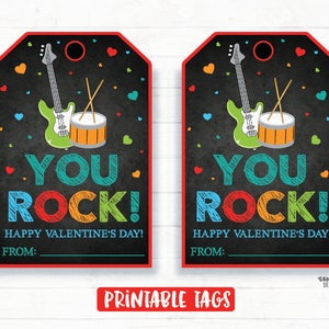 You Rock Valentine, Rocks Valentine, Pop, Guitar, Drum, Chalkboard ...