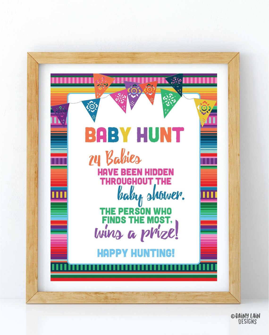 Fiesta Baby Shower Games, Baby Hunt Game, Baby Hunt Sign, Baby Fiesta ...