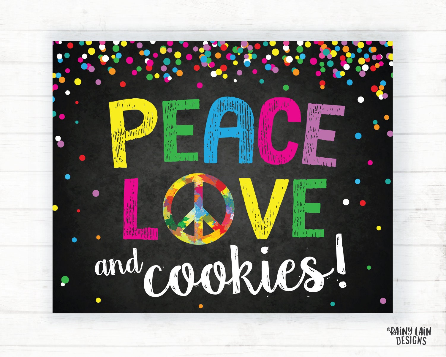 Peace Love and Cookies Sign Bake The World a Better Place | Etsy