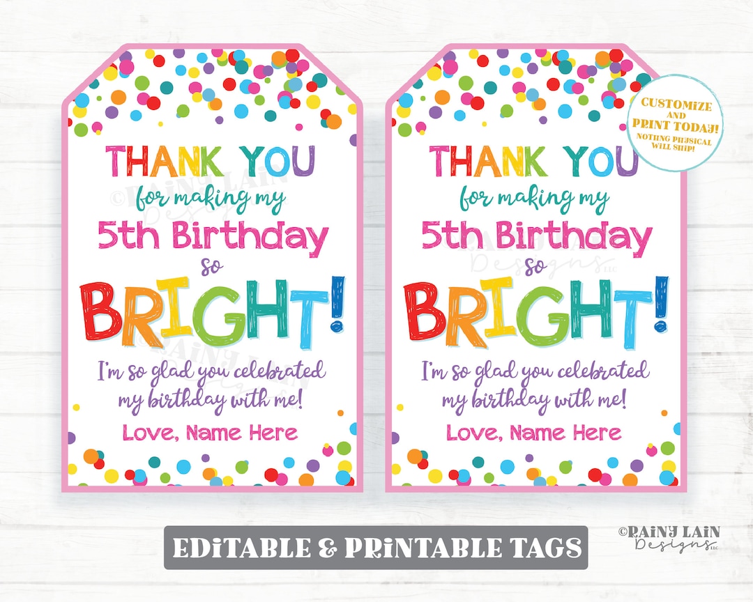 Thanks for Making My Birthday Bright Tag Sunglasses Glow Stick Finger ...