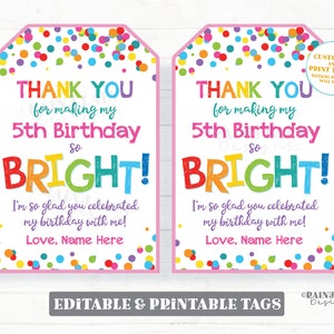 Thanks for Making My Birthday Bright Tag Sunglasses Glow Stick Finger ...