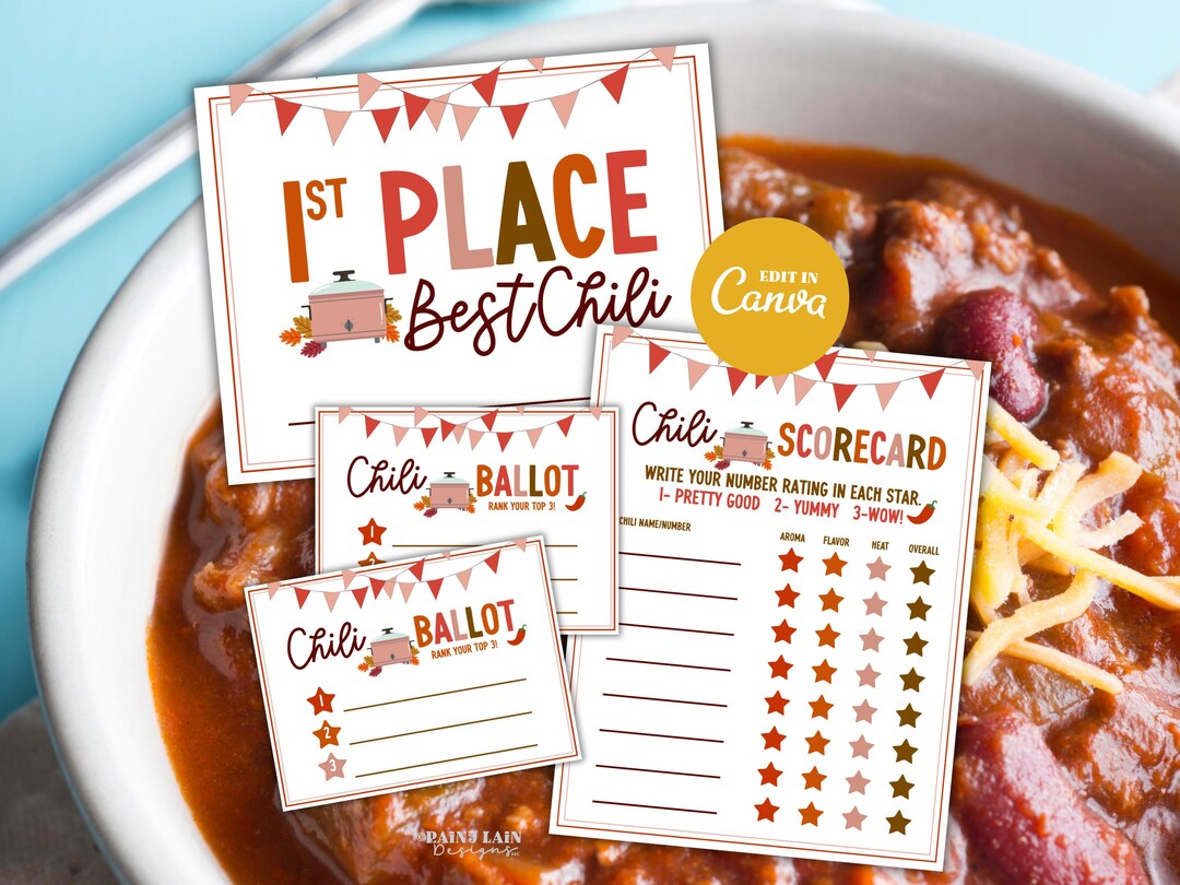 Editable Fall Chili Cook-off Kit, Includes Scorecard, Ballot, Award ...