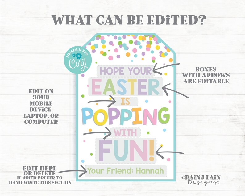 Hope Your Easter is Popping With Fun Tags Spring Gift Tags - Etsy