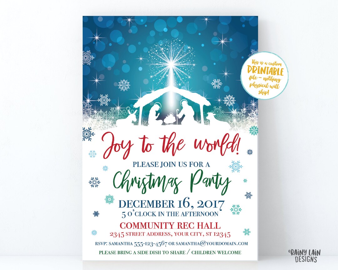 Nativity Christmas Party Invitations Christmas Invites - Etsy