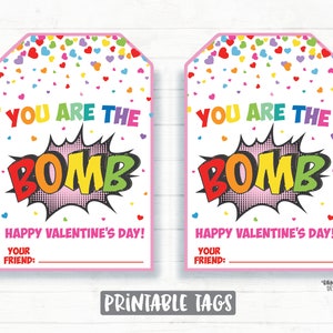You're the Bomb Valentine, Bath Bomb Valentine, You Are the Bomb Tag ...
