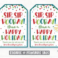 EDITABLE Sip Sip Hooray It's Summer Vacay Margarita Gift Tag ...