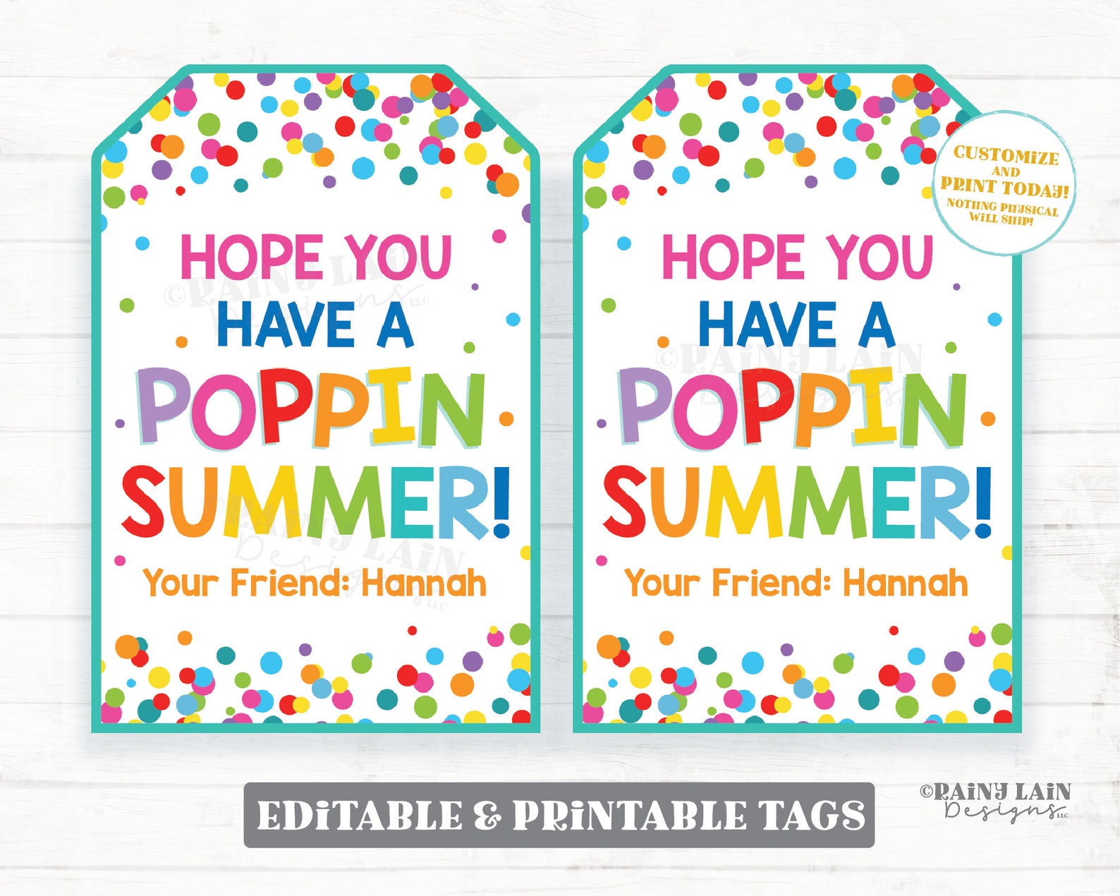 Hope You Have a Poppin Summer Tags End of School Year Gift - Etsy