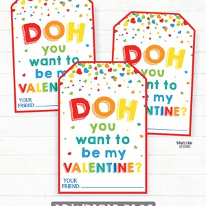 Doh You Want to Be My Valentine, Boy Doh Valentine, Play Dough ...