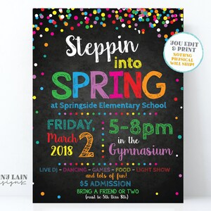 Spring Dance Flyer, Editable Dance Invitation, Steppin Into Spring ...