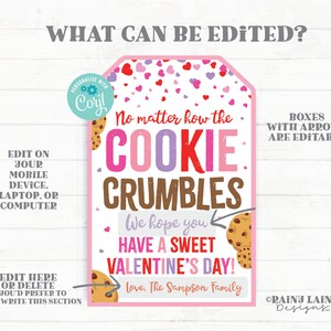 No Matter How the Cookie Crumbles, Sweet Valentine's Day Tag, Cookie ...