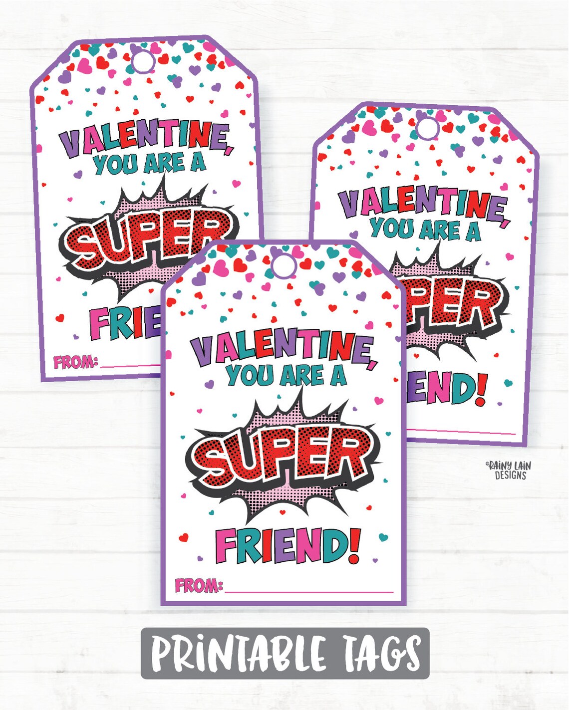 Superhero Valentine Girl Super Valentine You Are a Super | Etsy