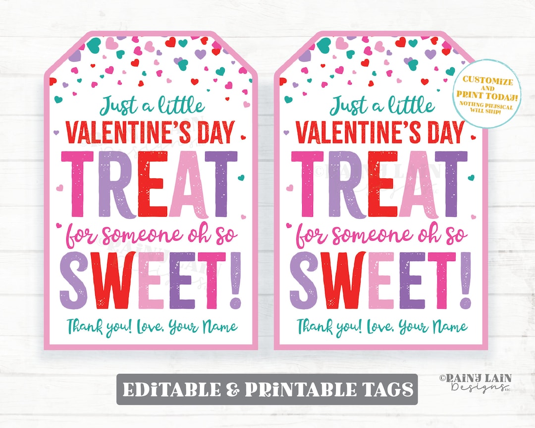 Valentine's Day Treat for Someone Oh so Sweet, Valentine Treat Tags ...