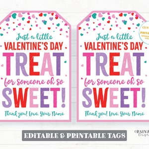Valentine's Day Treat for Someone Oh so Sweet, Valentine Treat Tags ...