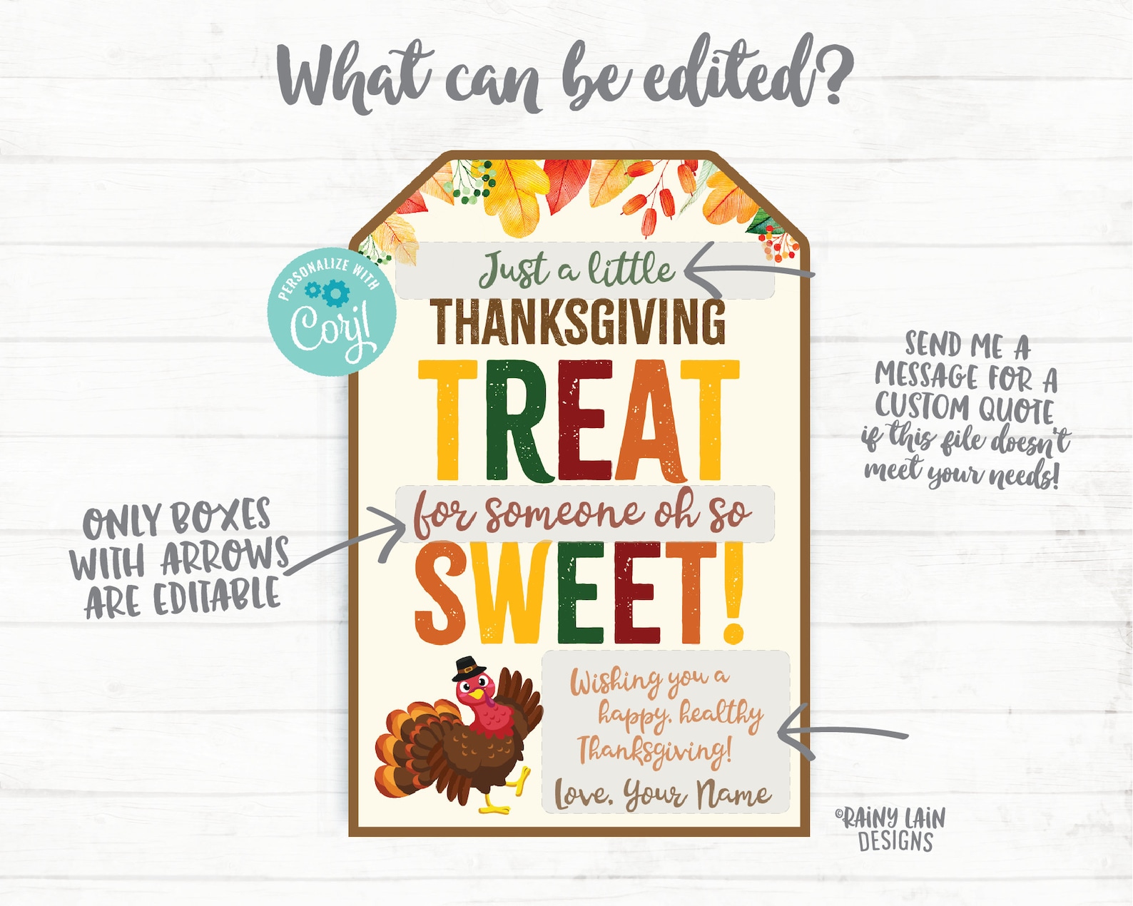 Thanksgiving Treat for Someone Sweet Tag Fall Appreciation - Etsy