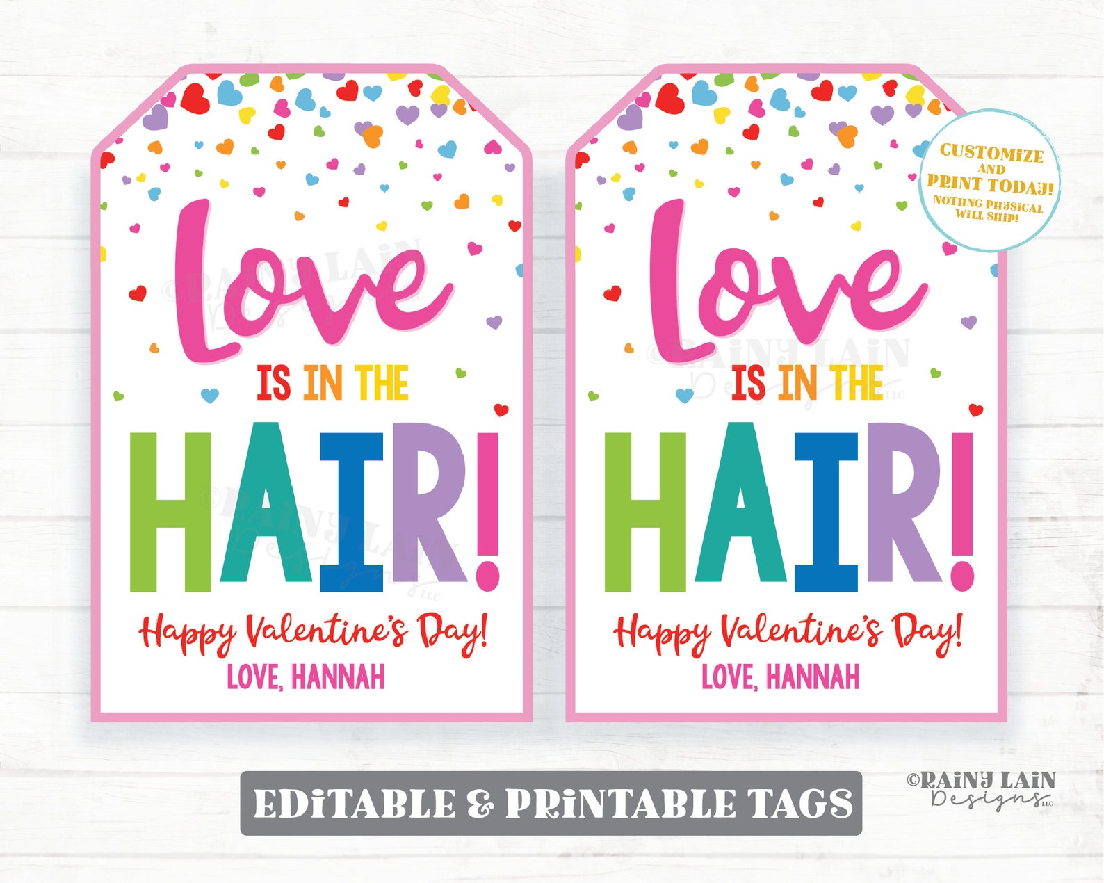 Love is in the Hair Tag Valentine's Day Hair Tie Scrunchie - Etsy