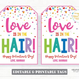 Love is in the Hair Tag, Valentine's Day Hair Tie Scrunchie Bow ...