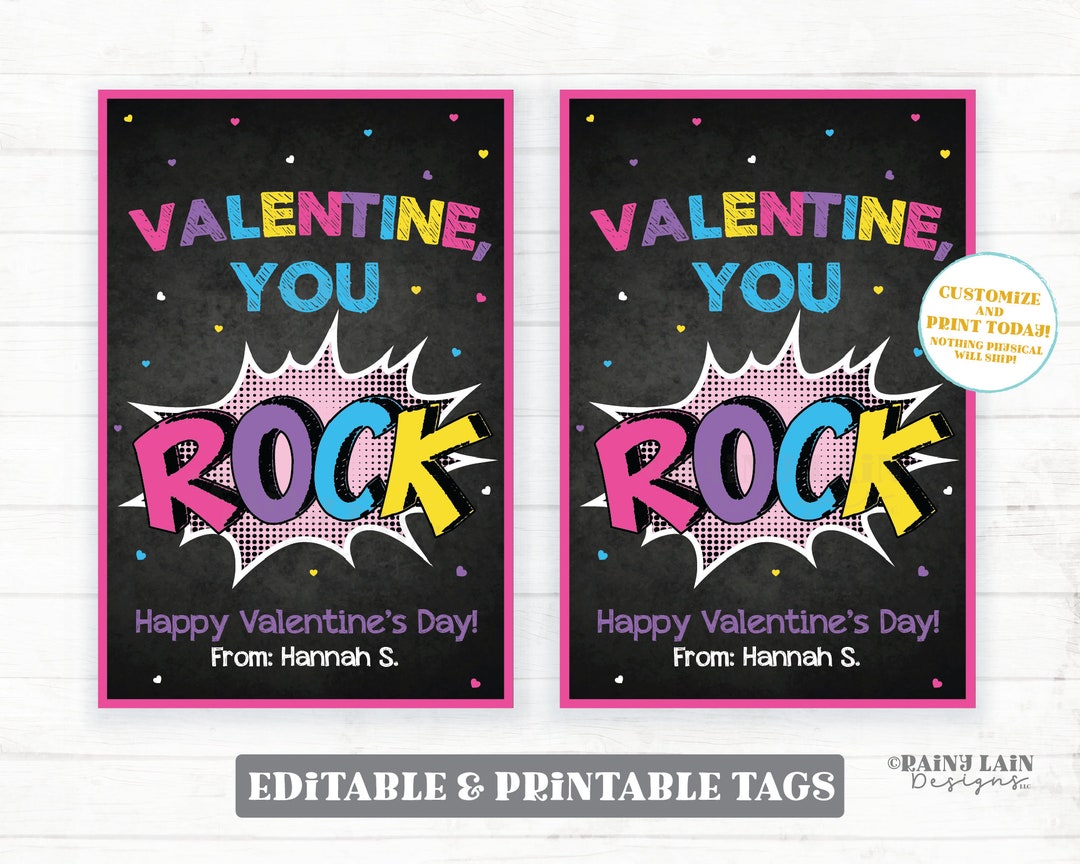 You Rock Valentine, Girl Superhero, Rocks Valentine, Pop, Chalkboard ...