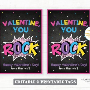 You Rock Valentine, Girl Superhero, Rocks Valentine, Pop, Chalkboard ...