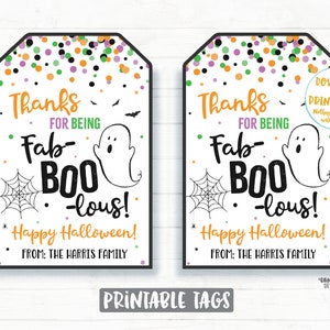 Thanks for Being Fab BOO Lous Tag Halloween Thank You Tags Halloween ...