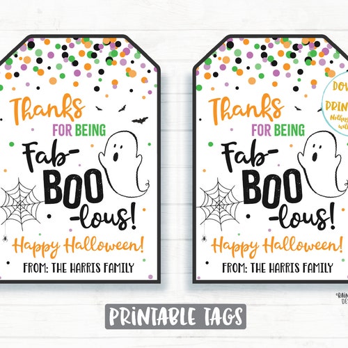 Halloween Gift Tags Fall Appreciation Favor Tags Thanks for - Etsy