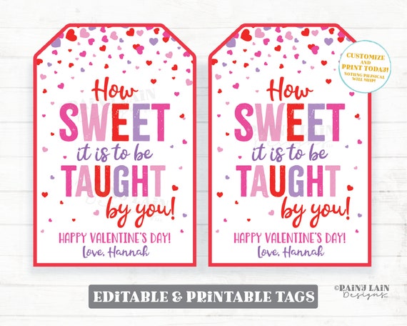 How Sweet It is to Be Taught by You Tag Teacher Appreciation | Etsy