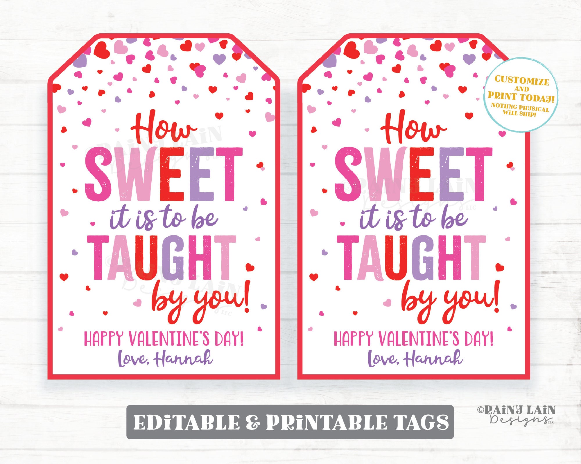 How Sweet It is to Be Taught by You Tag, Teacher Appreciation ...
