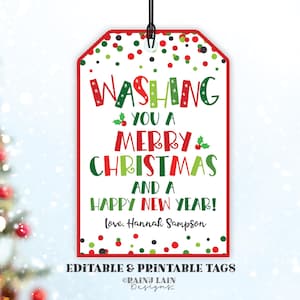 Washing You a Merry Christmas Tags Holiday Soap Gift Handmade Staff ...