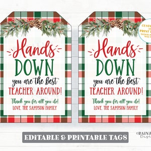 Hands Down You're the Best Around Tag Editable Christmas Sanitizer Gift ...