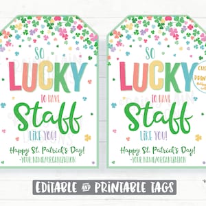 Lucky to Have Staff Like You St Patrick's Day Employee Gift Tag ...