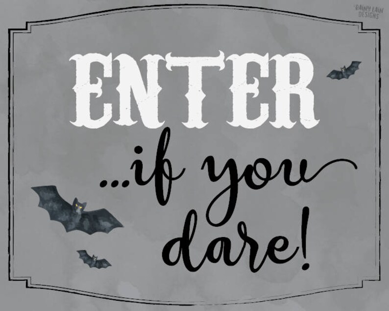 Enter If You Dare Sign Halloween Welcome Sign Halloween - Etsy