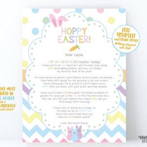 Easter Bunny Letter and Easter Scavenger Hunt, Editable Letter From the ...