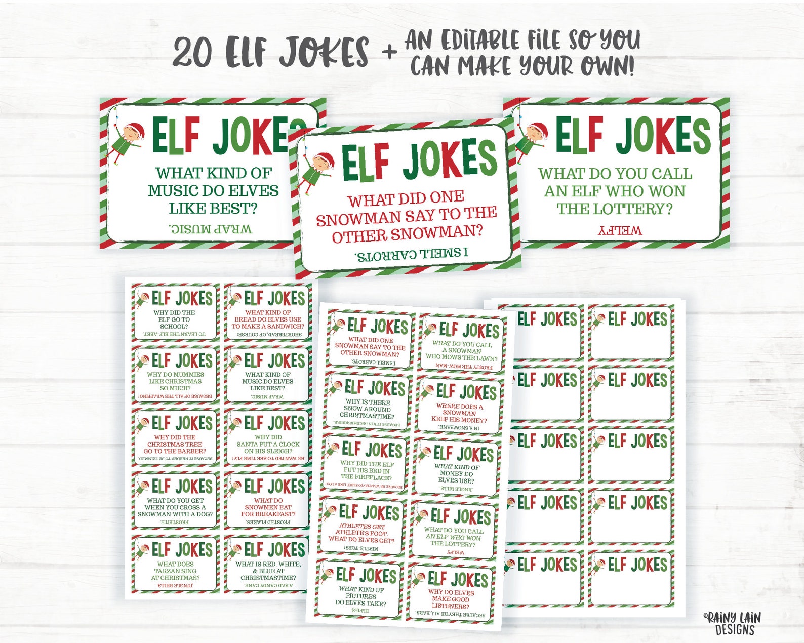 Elf Jokes Elf Notes Elf Printables Editable Elf Jokes | Etsy