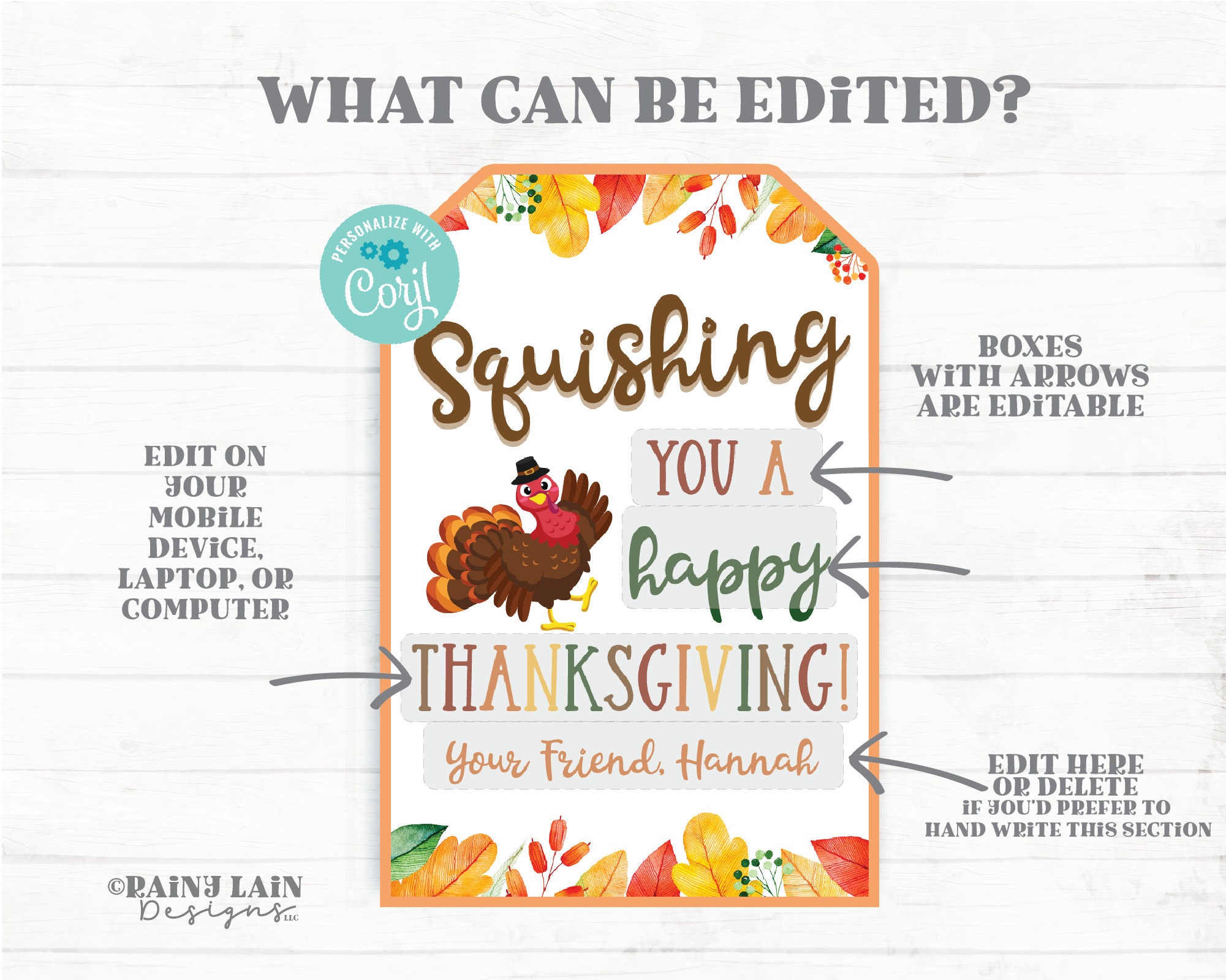 Squishing You a Happy Thanksgiving Tag Squishies Squish You Squishy Toy ...