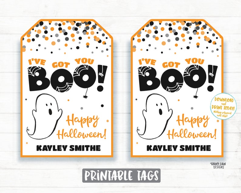 I've Got You BOO Tag Happy Halloween Thank You Tags Gifts - Etsy