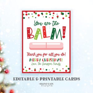 You're the Balm Card Lip Balm Chapstick Gift Tag Christmas Chappy ...