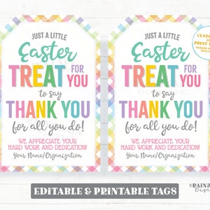 Easter Treat for You to Say Thank You for All You Do Tag Spring Plaid ...