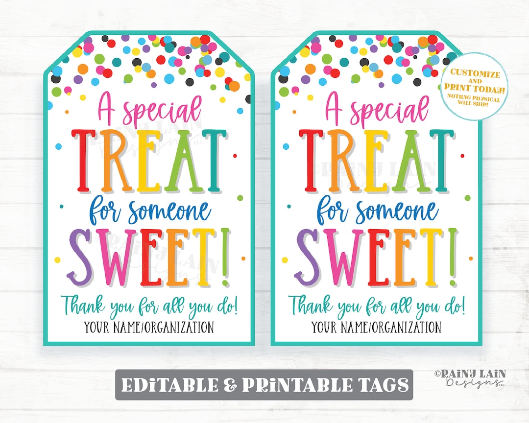 A Special Treat for Someone Sweet Tag Thank You Gift Employee ...
