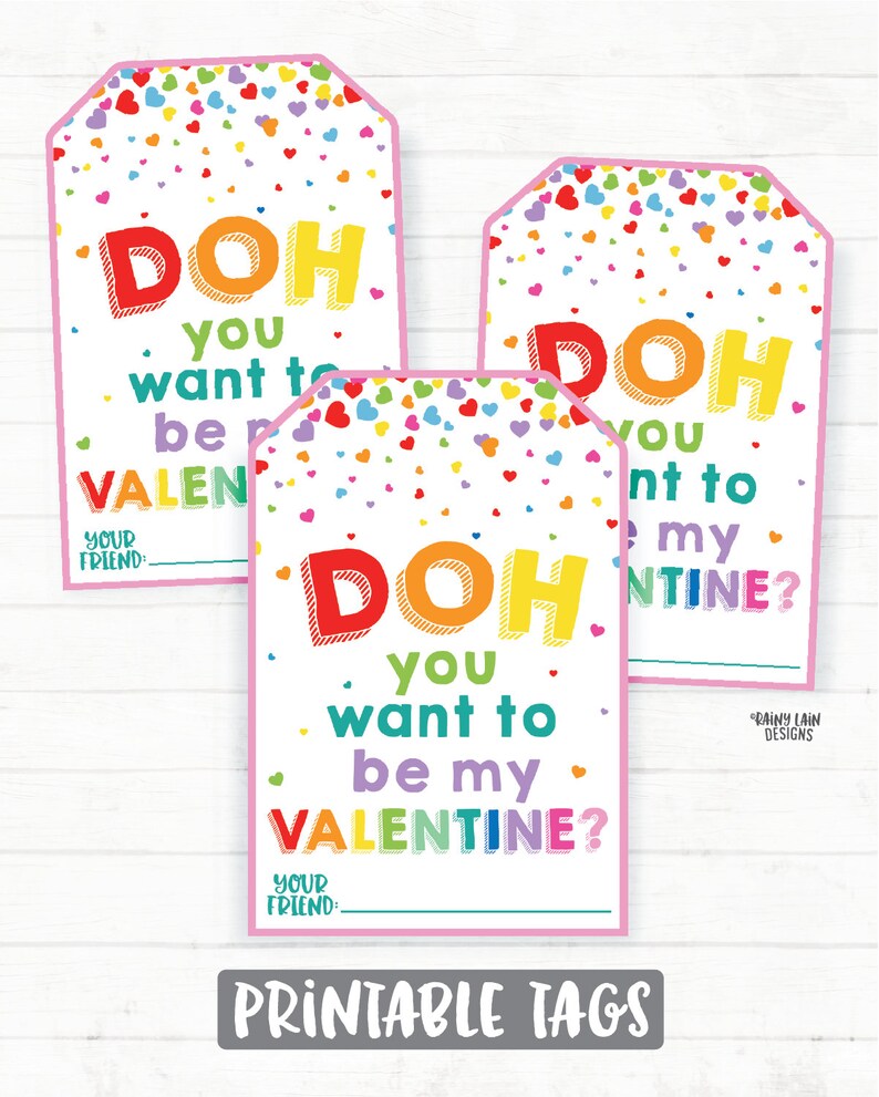 Play Dough Valentine, Doh You Want to Be My Valentine, Doh Valentine ...