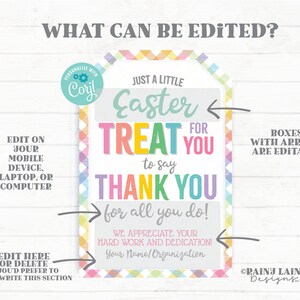 Easter Treat for You to Say Thank You for All You Do Tag Spring Plaid ...