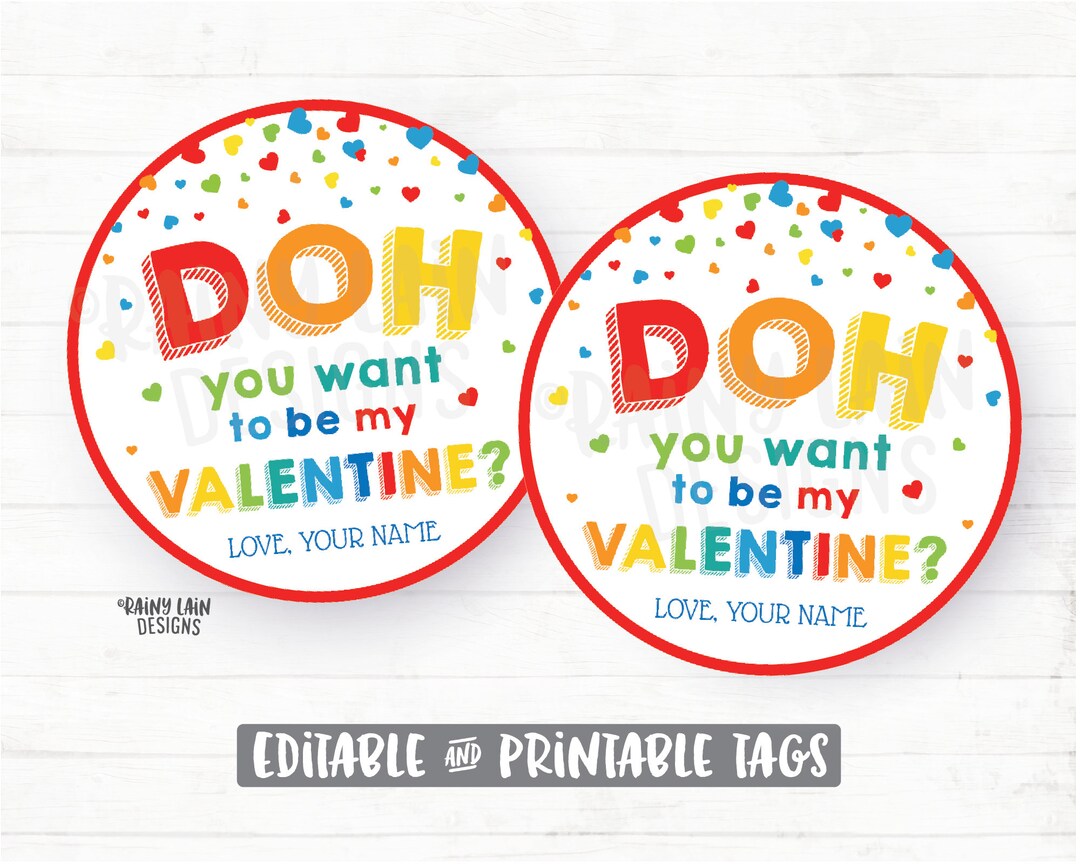 Doh You Want to Be My Valentine Editable Teacher Doh Valentine Play ...