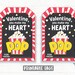 Popcorn Valentine You Make My Heart Pop Valentine Tags | Etsy
