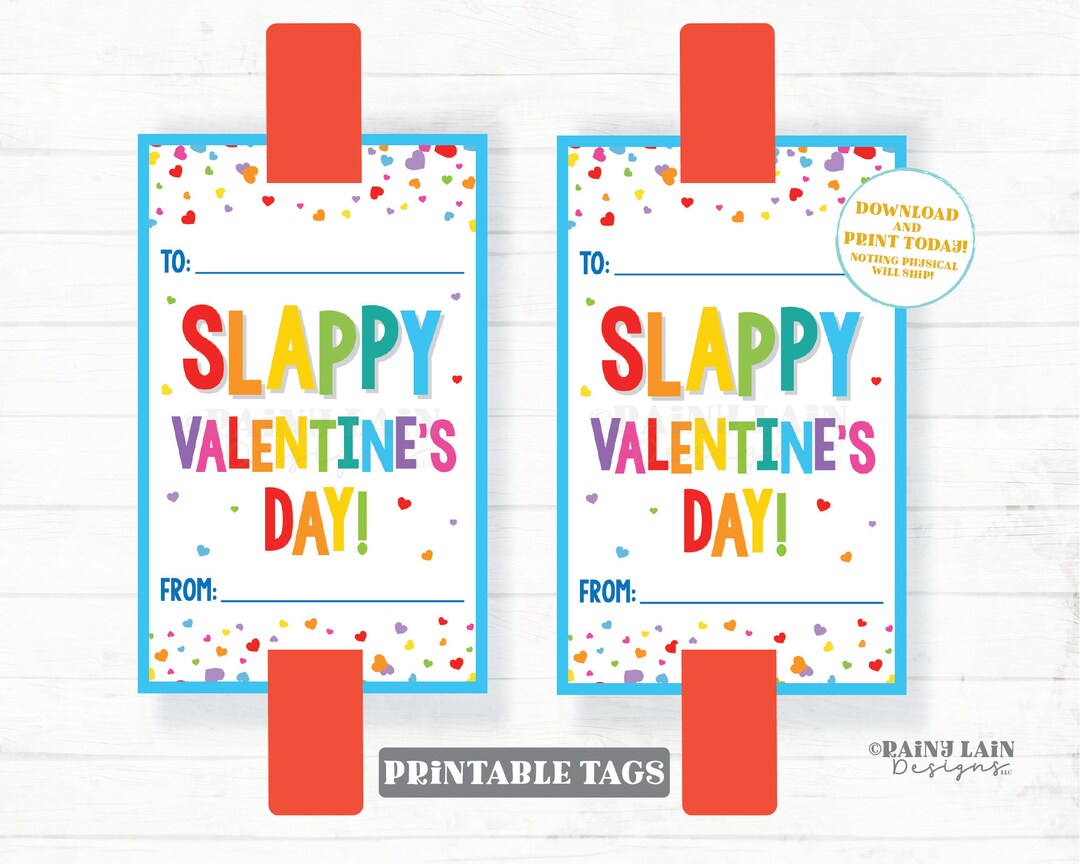 Slappy Valentine's Day Tag With TO Line Slappy Valentine Slap Bracelet ...