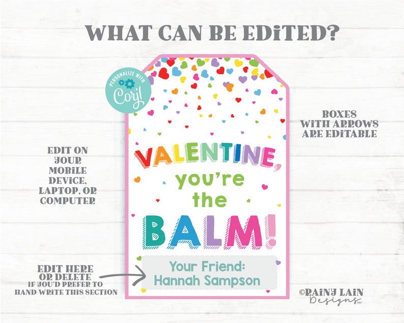 You're the Balm Valentine Lip Balm Valentine Tag Chapstick - Etsy